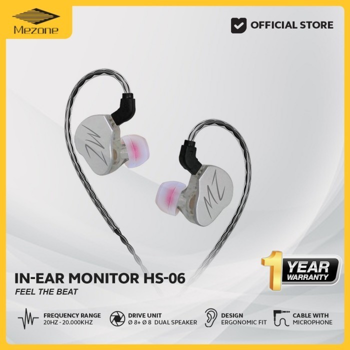 Jual Mezone HS-06 Earphone In Ear Monitor Dual Dynamic Driver Wired ...