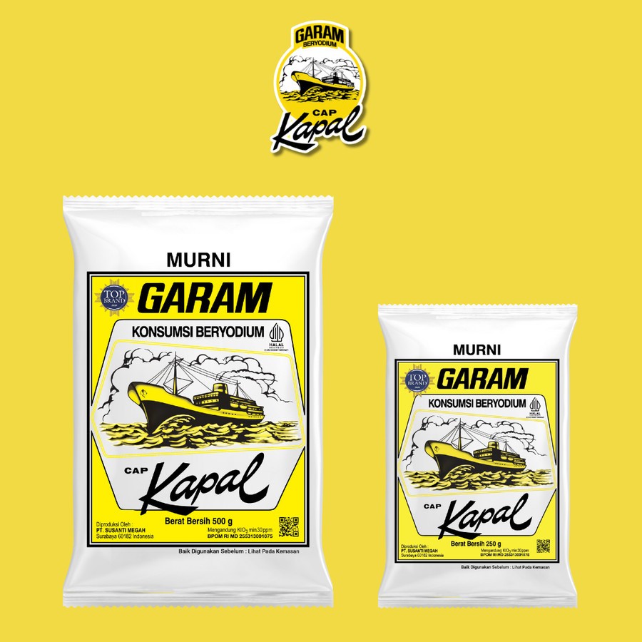 Jual Garam Cap Kapal (Satuan / Eceran) 500 Gram / 250 Gram Garam Dapur ...
