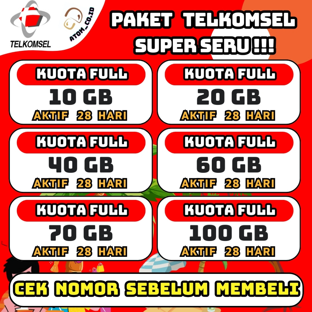 Jual Paket Internet Telkomsel - Kuota Super Seru Full - Kuota Telkomsel Besar- Termurah | Shopee ...