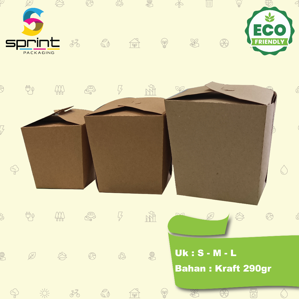 Jual Food Pail Rice Box S, M, L Bahan Kraft 290gr Laminasi Model ...