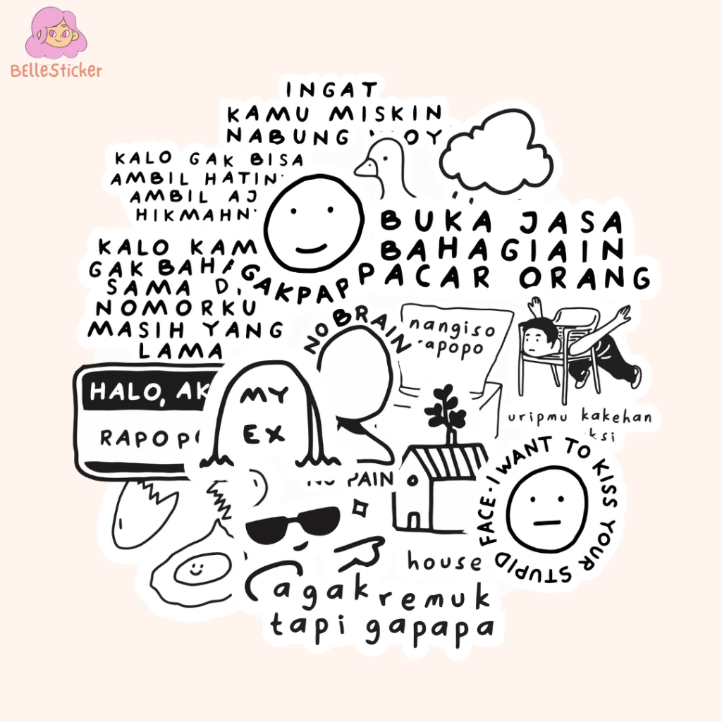 Jual Stiker Satuan Quotes Motivasi Waterproof Sticker Ecer Lucu ...