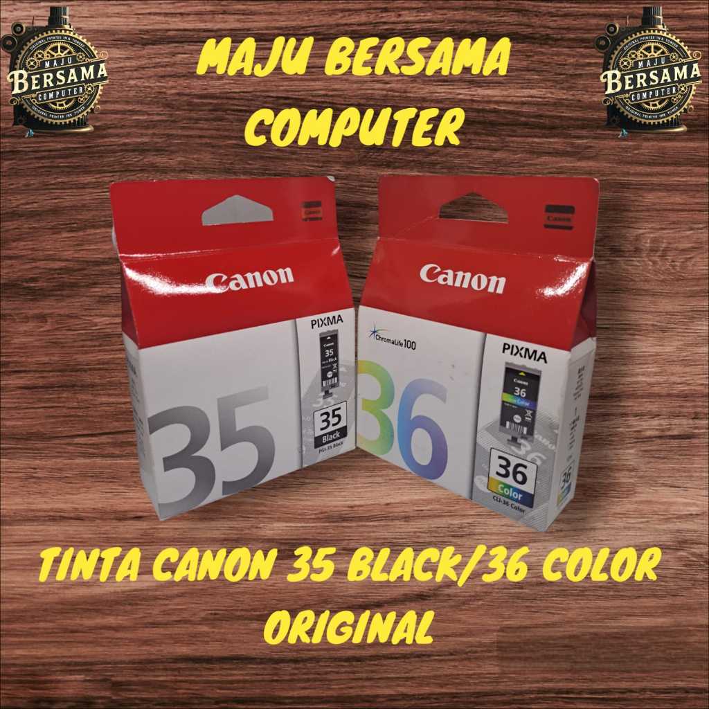 Jual TINTA CARTRIDGE CANON 35 BLACK/36 COLOR ORIGINAL | Shopee Indonesia