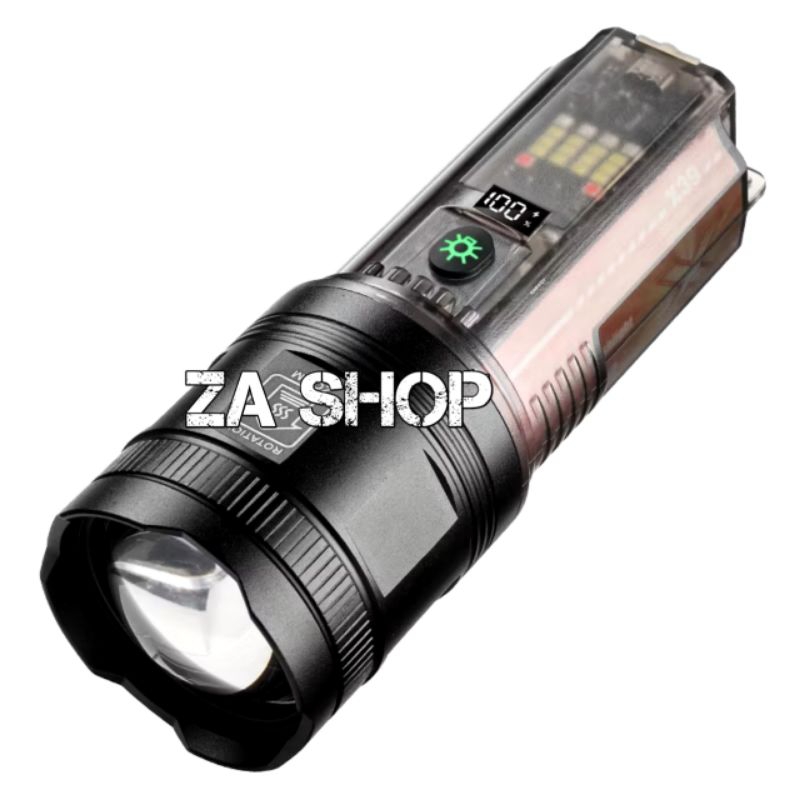 Jual Senter Transparan Jumbo Zoom LED Laser X39 Solar Panel 7 Mode | Shopee Indonesia