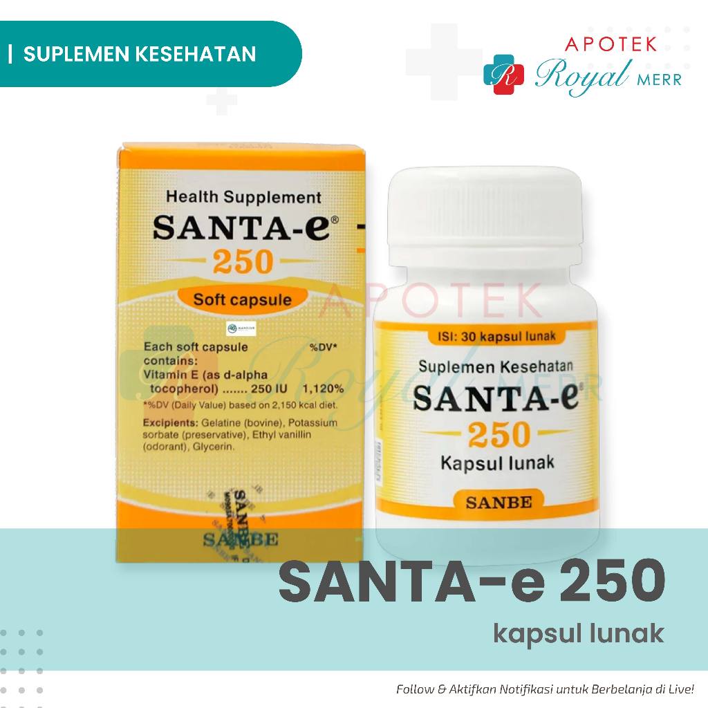 Jual SANTA - E 250 IU BOTOL ISI 30 KAPSUL LUNAK Antioksidan, Vitamin E ...