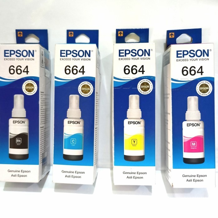 Jual Tinta Epson 664 Original 1 set/4 warna ORIGINAL | Shopee Indonesia
