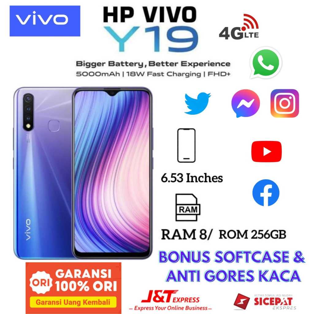 Jual HP VIVO Y19 RAM 8/256 GB GARANSI 1 TAHUN | Shopee Indonesia