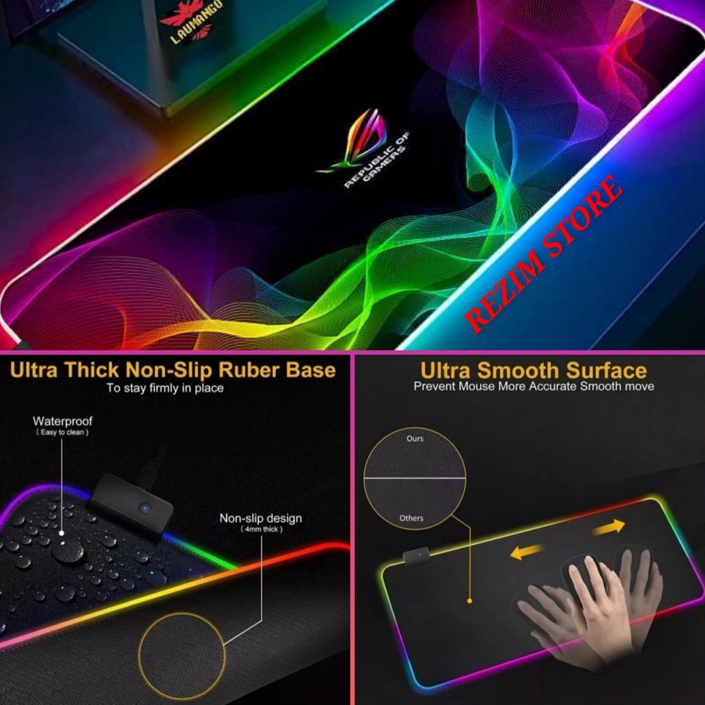 Jual Mousepad mouse gaming XL LED RGB TaffGO ASUS ROG Gaming Mouse Pad ...