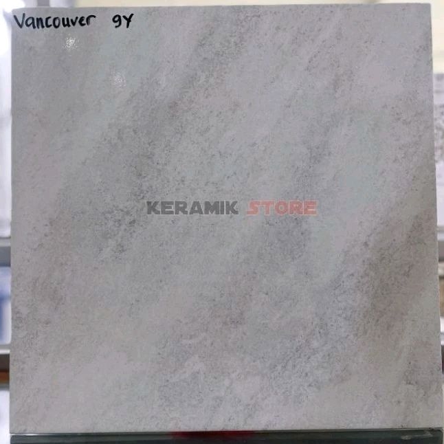 Jual Keramik Lantai Ukuran 40x40 (Glossy) Abu Motif Asia Vancouver Grey ...