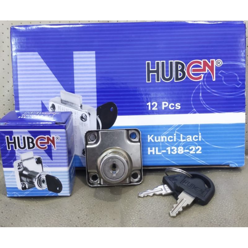Jual Kunci Laci Huben Kerangka Padat HL 138-22 Lemari | Panjang 2cm Drawer Lock 22mm 2buah ...