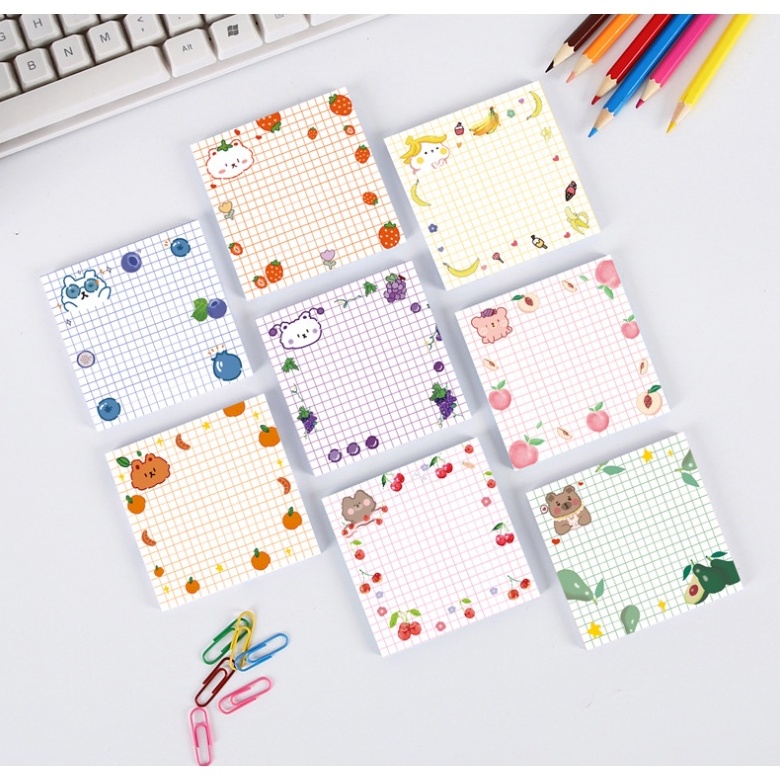 Jual NEWPRODUCT Korean Fruit Style Sticky Note GRID stick note grid ...