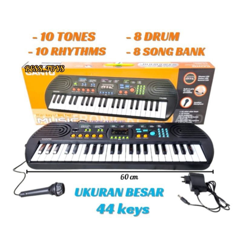 Jual Mainan Piano Anak Ukuran Besar 44 Keys BD-500 Electronic Keyboard ...