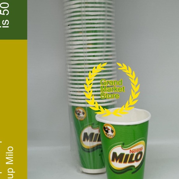 Jual FG2 Paper Cup Paper Cup Milo Uk 8 oz Gelas Milo isi 5 Gelas Milo ...