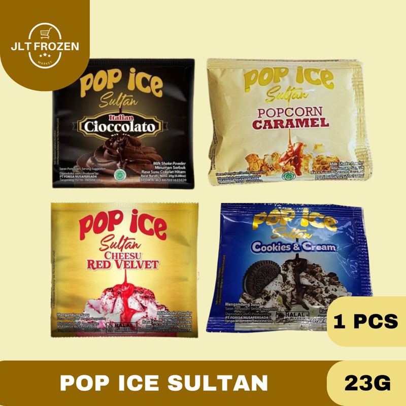 Jual Pop Ice Sultan / Minuman Serbuk Instan Cookies & Cream / Popcorn ...
