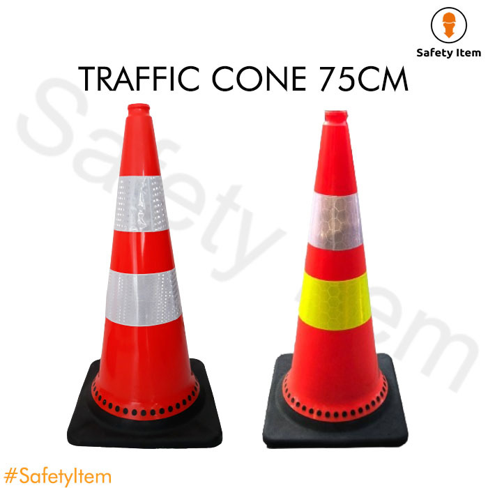 Jual Traffic Cone 75cm / Safety Traffic Cone Rubber 75 cm / Kerucut Lalu Lintas | Shopee Indonesia