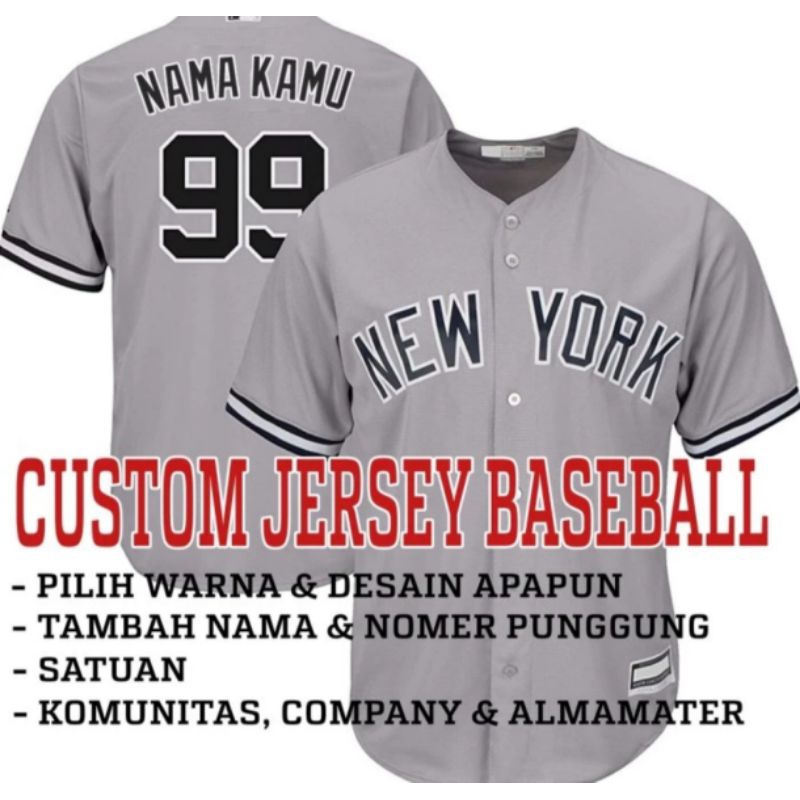 Jual Baju baseball free custom BISA REQUEST NAMA NOMOR dan LOGO SENDIRI ...