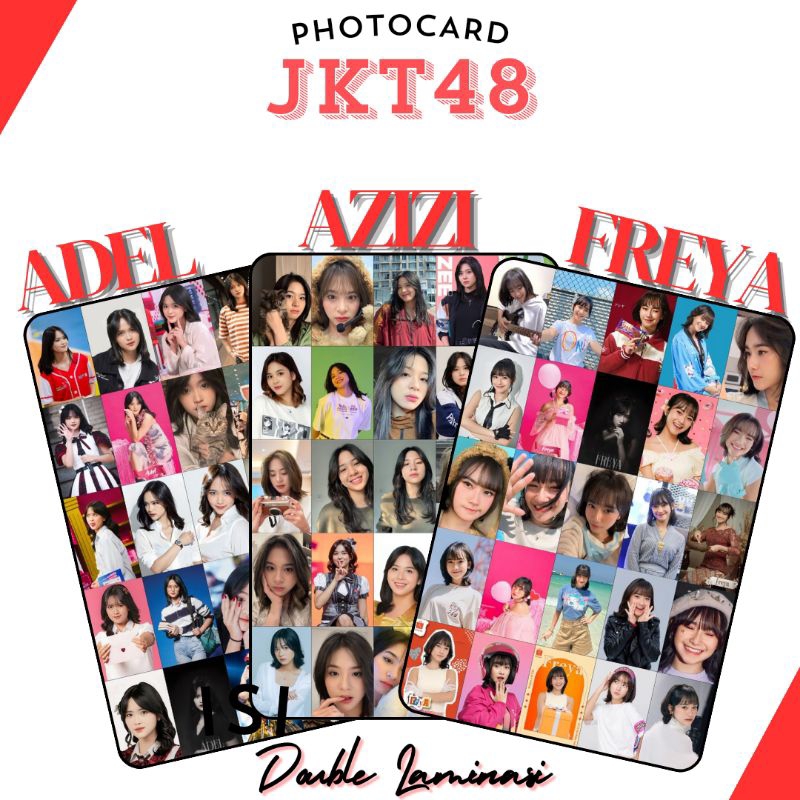 Jual [75pcs] PHOTOCARD JKT48 - ADEL/ZEE/FREYA - LAMINASI GLOSSY DOUBLE 2 SISI - CETAK 1 MUKA ...