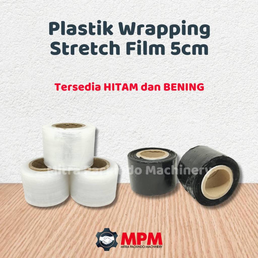 Jual Plastik Wrapping Barang Bening / Hitam 5cm x 250m | Shopee Indonesia
