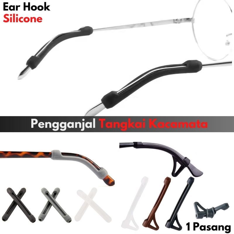 Jual Ear Hook Karet Penahan Kacamata Telinga Pengait Pengganjal Silikon ...