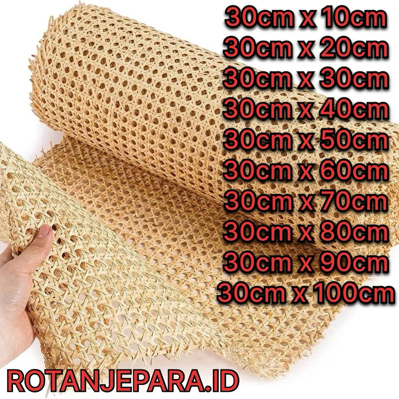 Jual ROTAN ANYAMAN LEMBARAN ALAMI ROTAN MOTIF MOTOERO WEBBING RATTAN ...