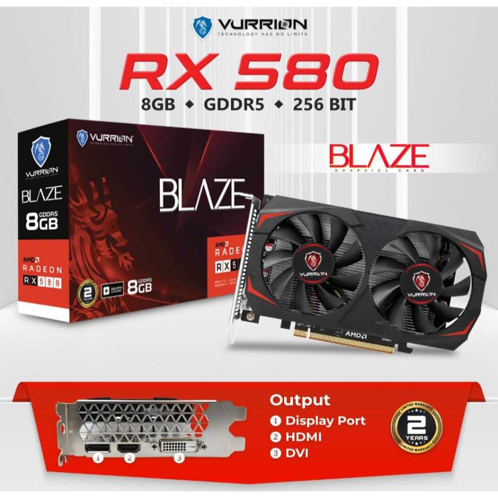 Jual VGA Vurrion RX 580 8GB 256bit - Vurrion Radeon RX 580 8GB | Shopee Indonesia