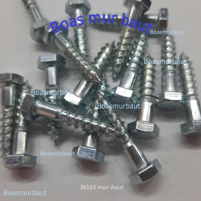 Jual Baut tembok 3 cm kunci 10 (1/4x11/4") 10pcs boasmurbaut | Shopee ...