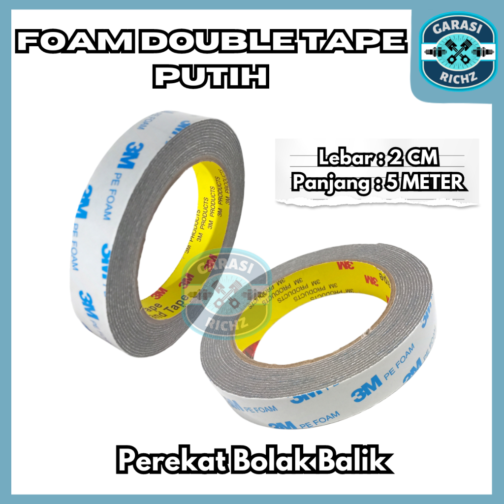 Jual FOAM DOUBLE TAPE PUTIH SERBA GUNA MERK 3M VHB --- DOUBLETAPE ...