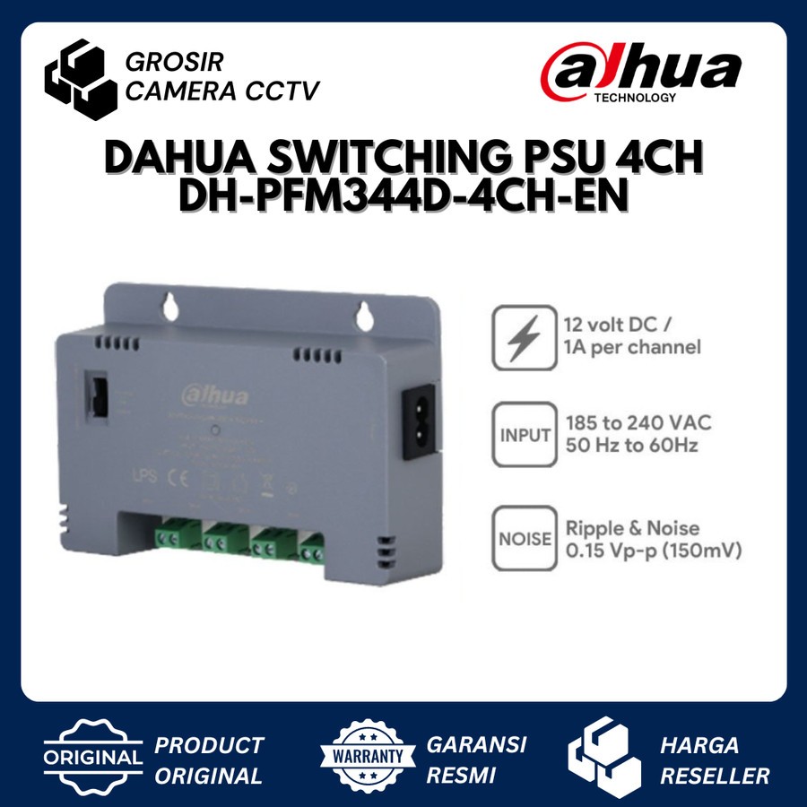 Jual DAHUA PFM344D-4CH-EN POWER SUPPLY PSU SWITCHING 12V/1A 4 PORT ...