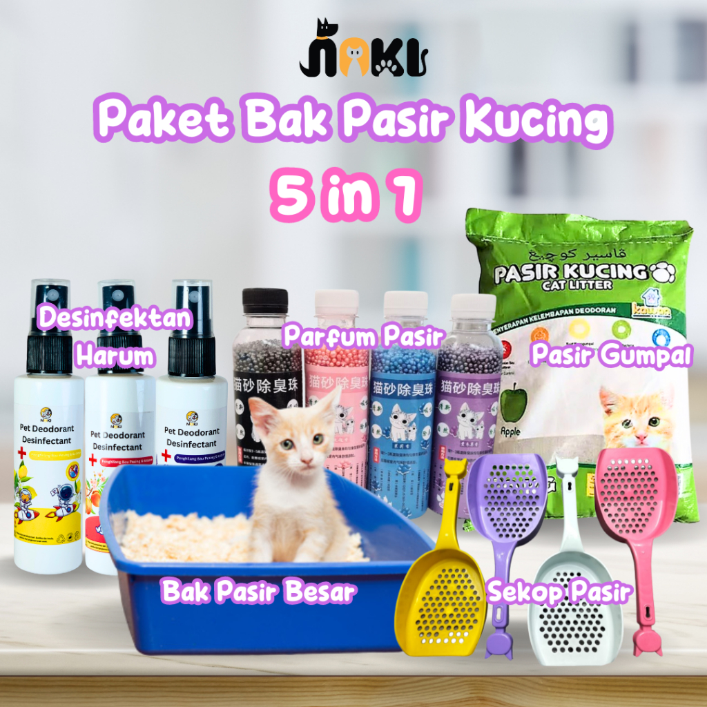 Jual PAKET CAT LITTER BOX KUCING BAK PASIR KUCING + SEKOP + PASIR ...