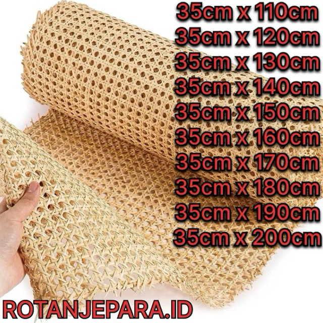 Jual ROTAN ANYAMAN LEMBARAN ALAMI ROTAN MOTIF MOTOERO WEBBING RATTAN ...