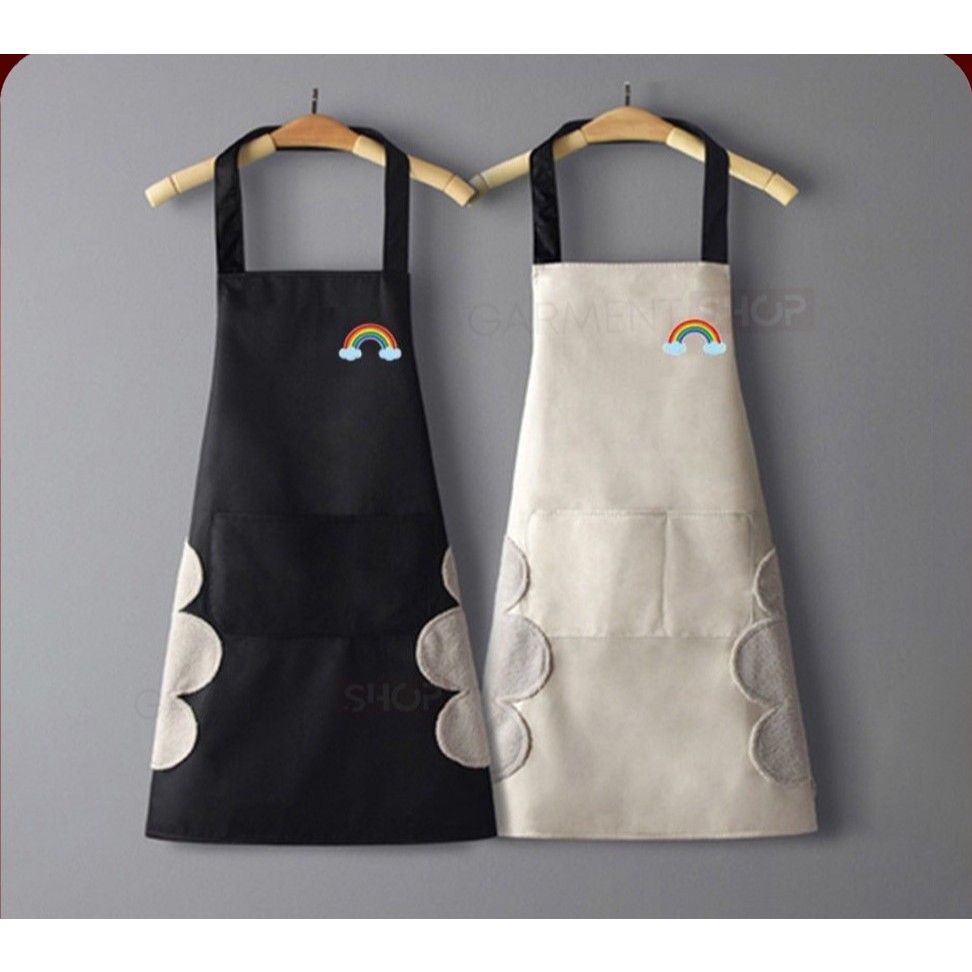 Jual Apron Dapur Celemek Barista Waterproof Dengan Lap Tangan dan ...