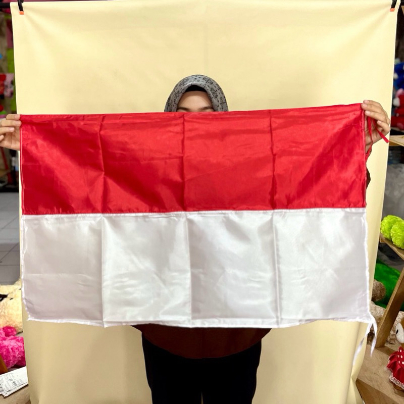 Jual Bendera merah putih 90 cm x 60 cm bendera indonesia satin putih ...
