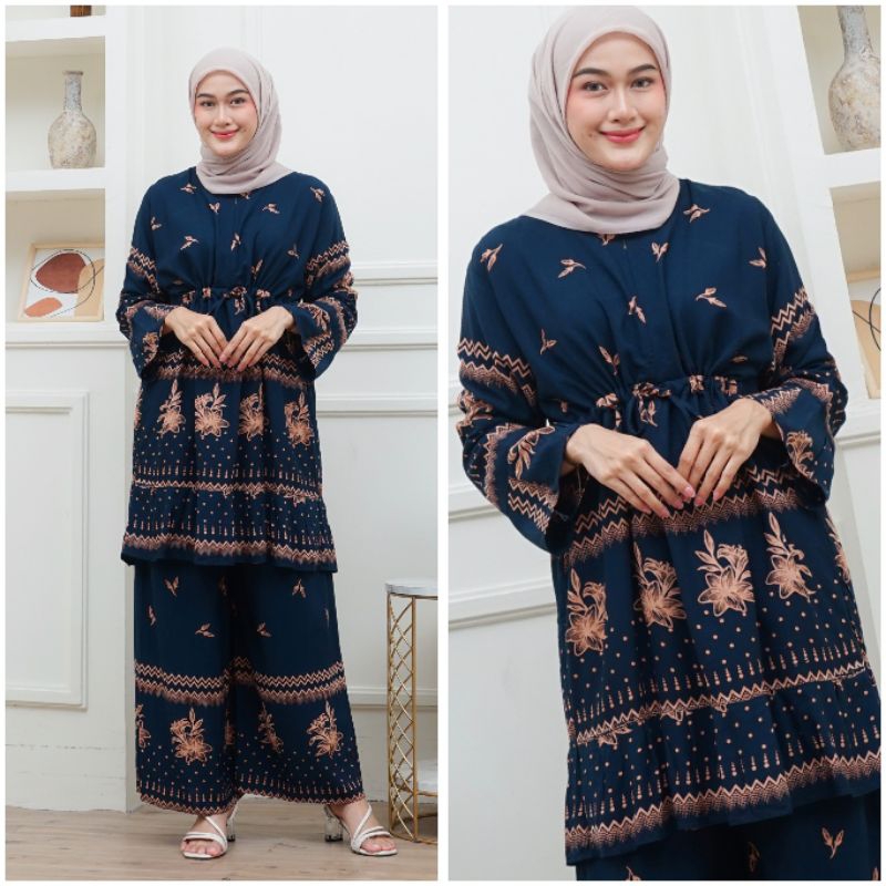 Jual Setelan Tunik Rayon Tali Serut Busui One Set Wanita Jumbo Ld 120 ...