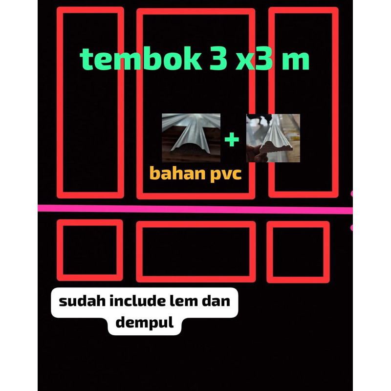Jual Paket molding tembok tinggi 3 meter bonus lem ,amplas dan dempul ...