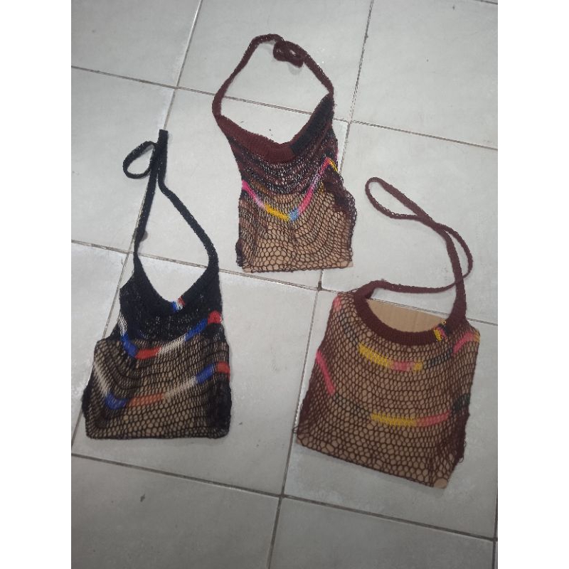Jual tas selempang/tas noken Papua tali Manila/ tas noken papua ...
