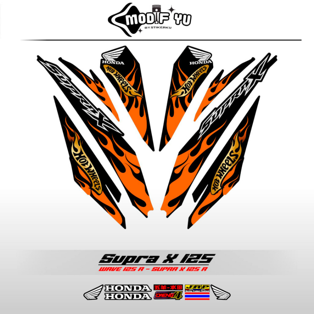 Jual STRIPING SUPRA X 125 R NEW 25 / API HOTWHELLS / TRIBAL FIRE ...