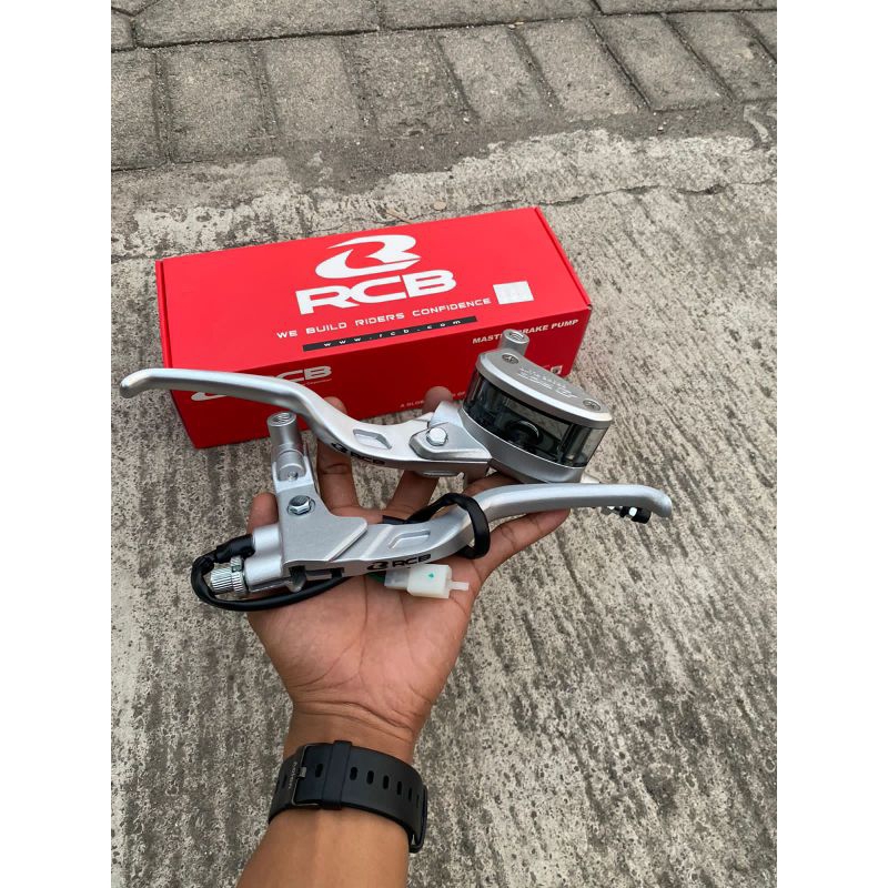 Jual Master rem set rcb oval warna silver universall set kanan kiri ...