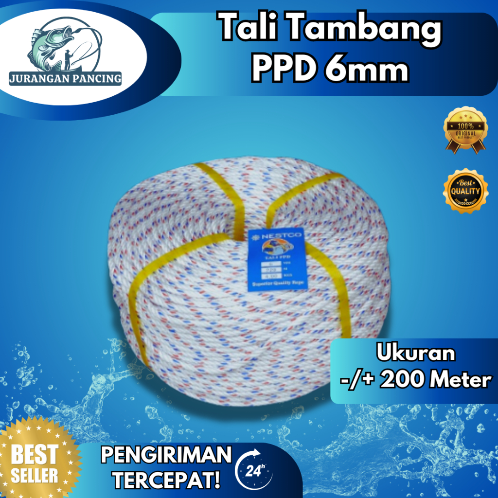 Jual tali tambang ppd 6mm / Tali Tambang PPD Putih ukuran 6 mm berat 4 ...