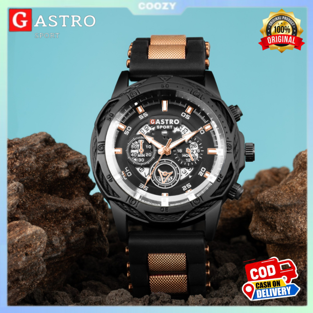 Jual Coozy Jam Tangan Pria Gastro Chrono Tanggal Aktif Analog Tali ...