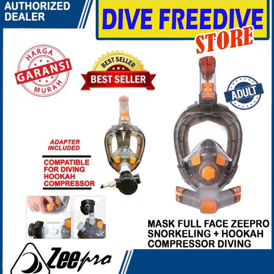 Jual Mask Full Face Zeepro Hookah Scuba Diving Snorkeling Masker ...