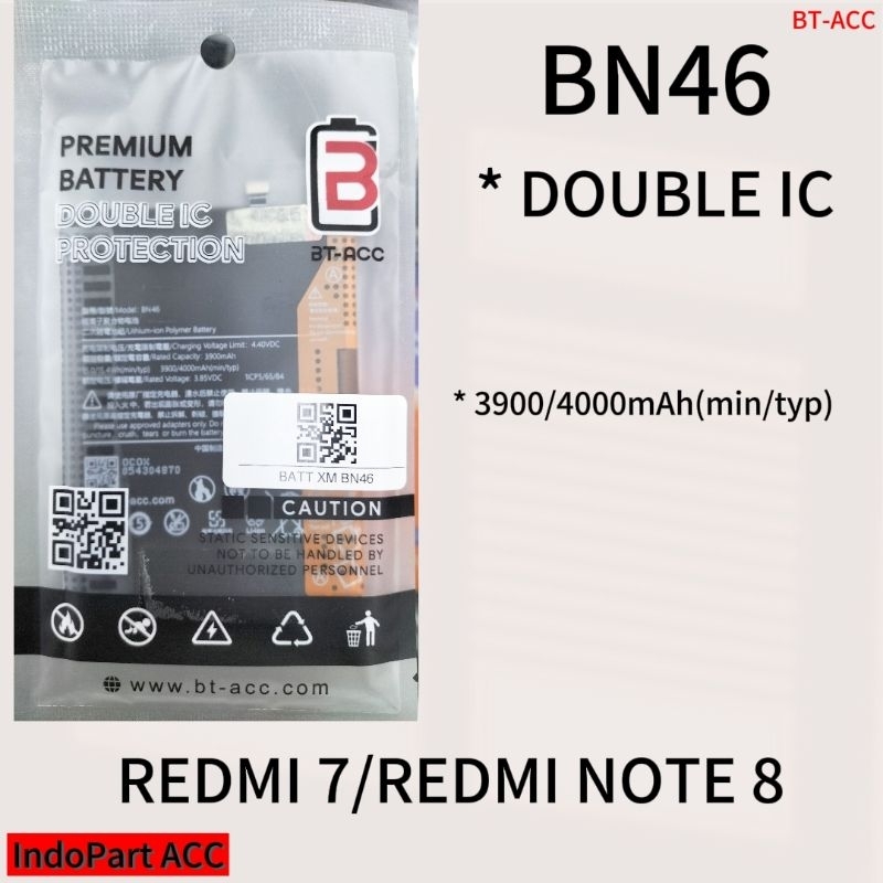 Jual BATRAI REDMI 7/REDMI NOTE 8/BN46 BT-ACC DOUBLE IC | Shopee Indonesia