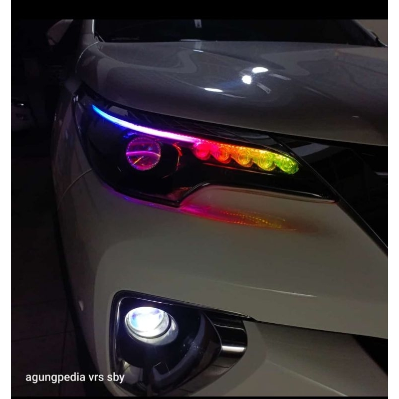 Jual Paketan Headlamp Fortuner VRZ 2018 Custom BILED dan Alis RGB ...