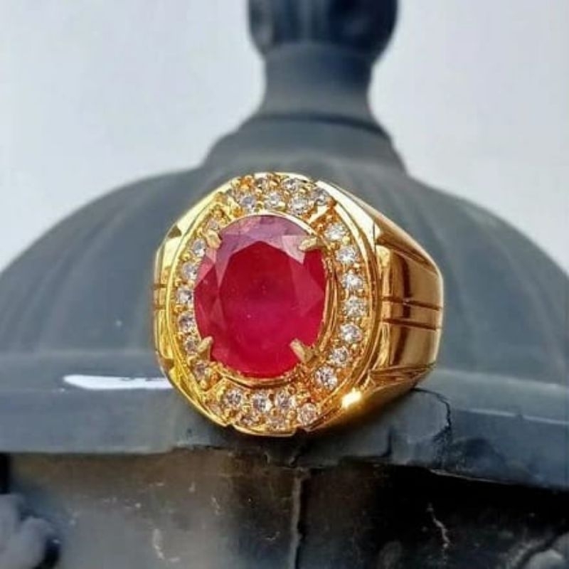 Jual CINCIN BATU PERMATA RED RUBY CORONDUM SUPER 100% ORIGINAL | Shopee ...