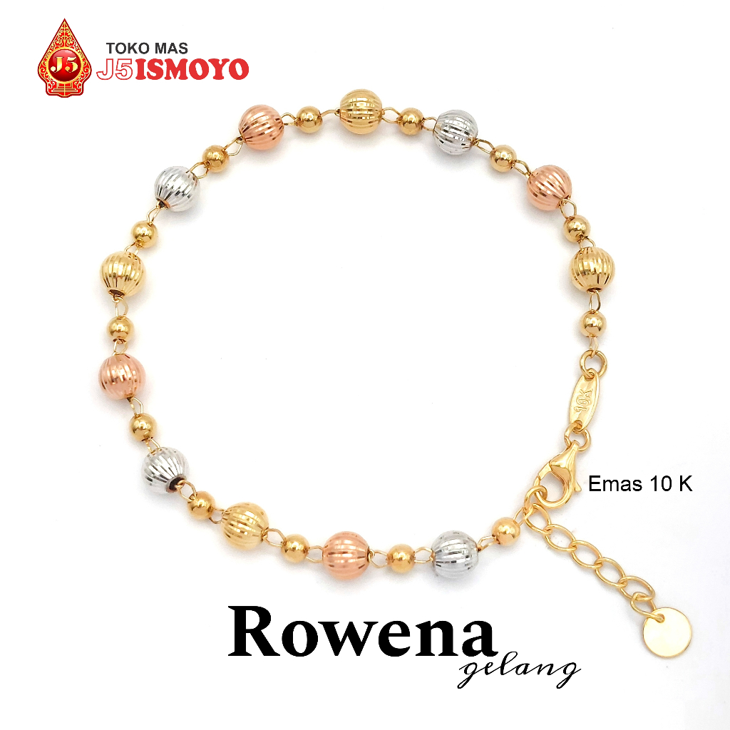Jual Gelang Emas 10 Karat Model Rowena Three Color J5Ismoyo Gold ...