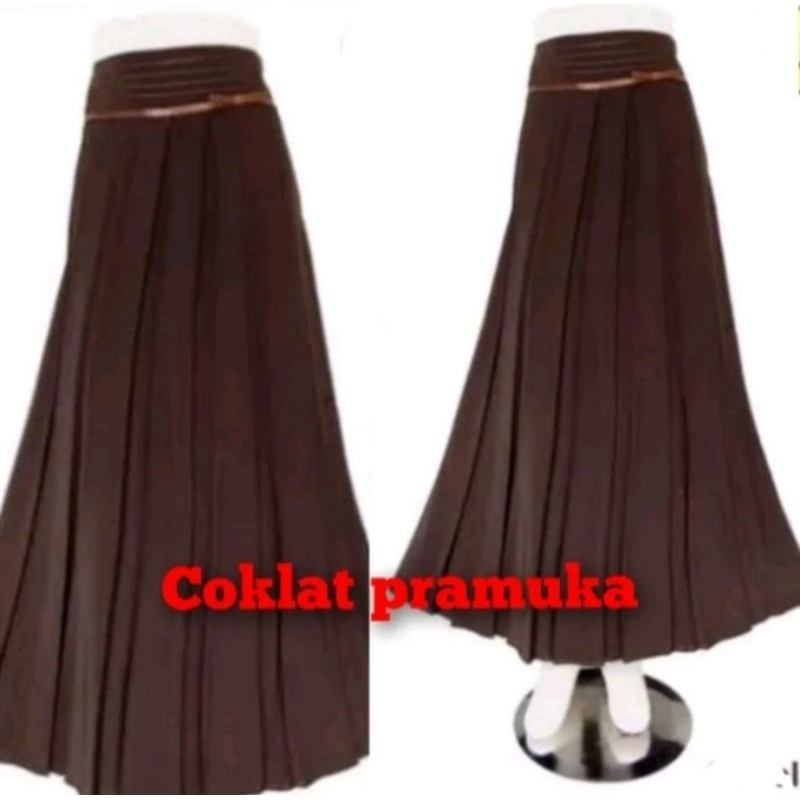 Jual Rok pembina pramuka model lipit plisket bahan ferari polos tebal ...