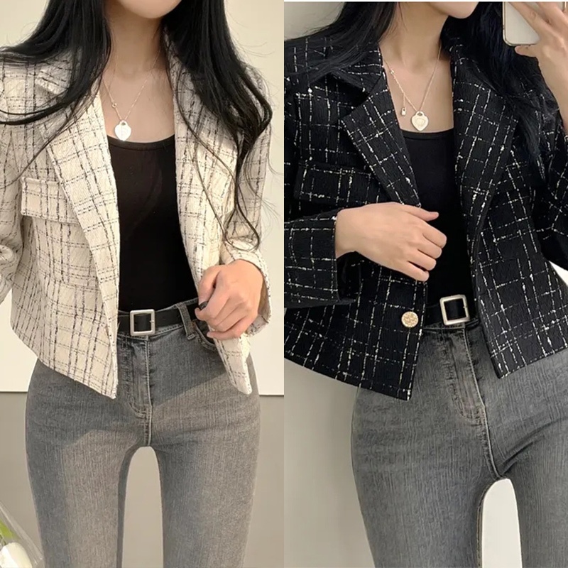 Jual Jaket Wanita Crop Terbaru Lengan Panjang/ Jacket Korean Style ...
