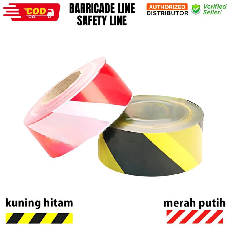 Jual Safety Line - Barricade Line Merah Putih - Kuning hitam 2"X300 2 ...
