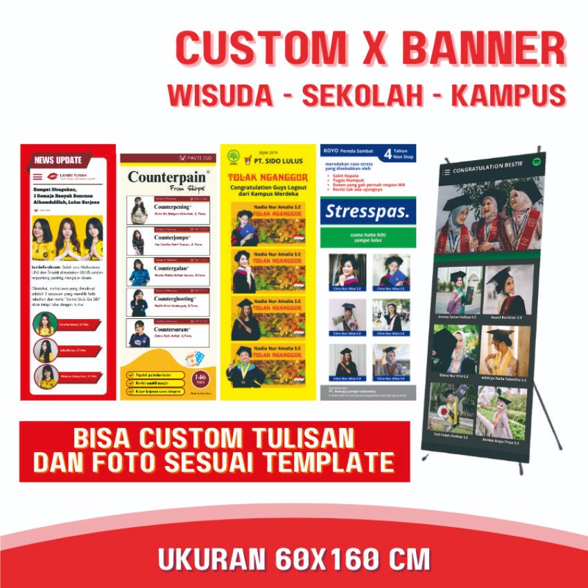 Jual X BANNER SIDANG LULUS KULIAH SPANDUK SEMPRO GRADUATION BANNER ...