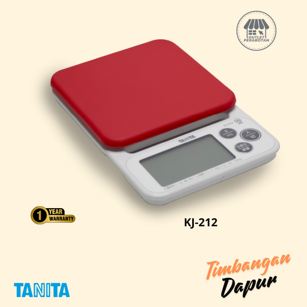 Jual Tanita KJ-212 - Timbangan Kue Dapur digital kapasitas 2kg untuk menimbang berat (gram) dan ...