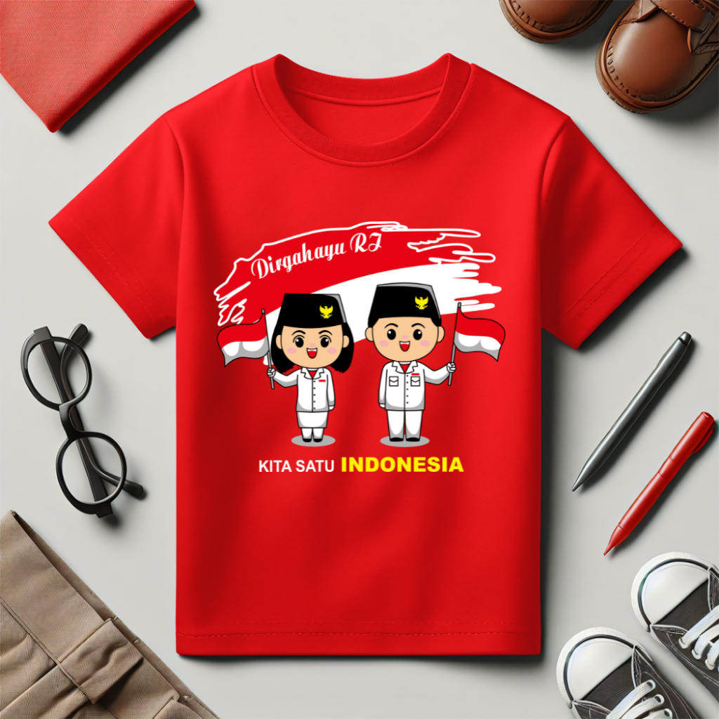Jual Baju Kaos Distro Anak Kemerdekaan Dirgahayu 17 Agustus 1945 Indonesia HUT RI Ke 79 Usia 1 ...