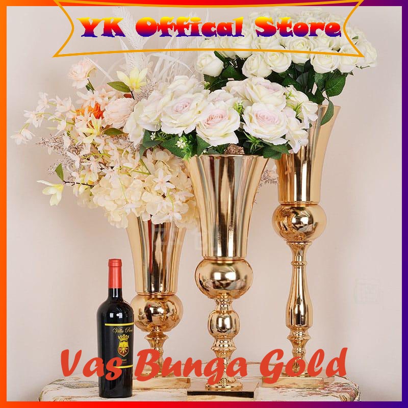 Jual Flower Vase Gold Stainless Dekorasi Mewah Style Gold Vas Bunga ...